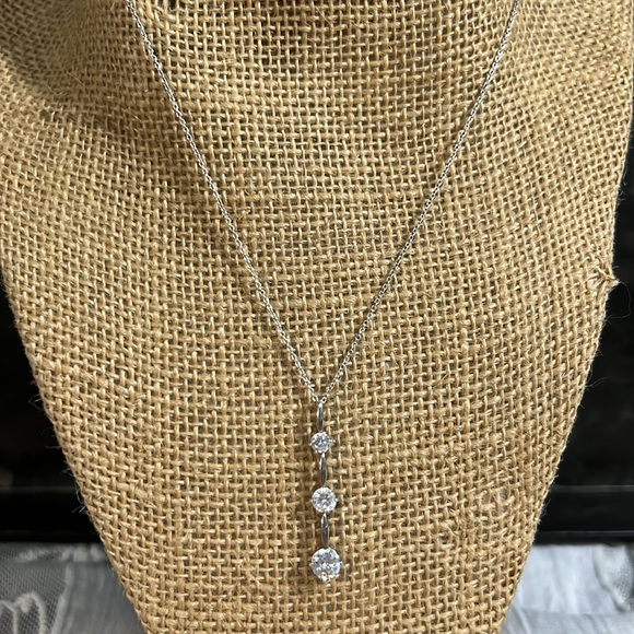 Ross Simons | Jewelry | Ross Simons Graduated 925 3 Tier Stone Cz Past Present Future Pendant ...